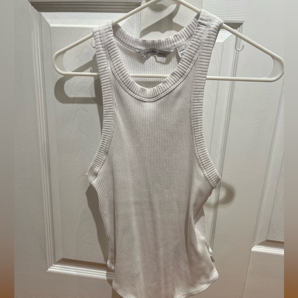 Calvin Klein | Tops | Calvin Klein Ribbed Tank Bodysuit White | Poshmark